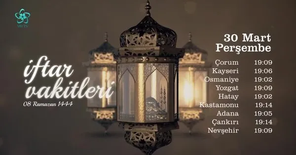 30 MART 81 il iftar saatleri! 30 MART 81 il iftar saatleri!