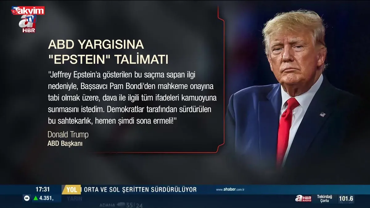 Trump’tan Jeffrey Epstein talimatı! | Takvim TV